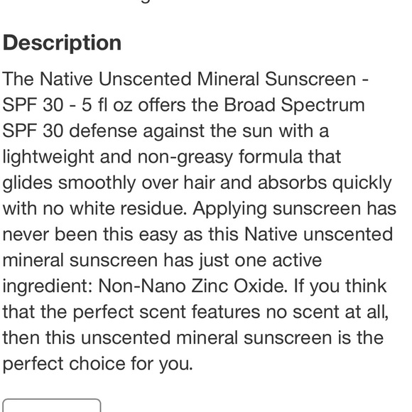Native | Skincare | Sunscreen Spf 3 Unscented Native Mineral Spf 30 5 ...